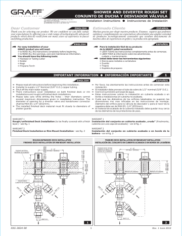 Graff G-1057 Rough Valve Installation Instructions | Manualzz