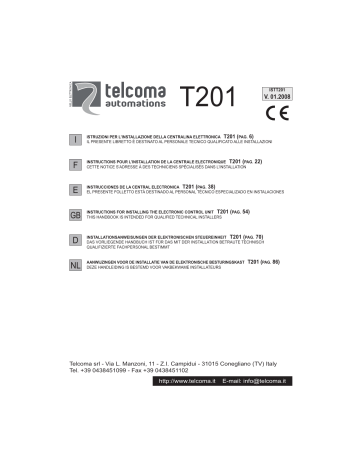 Telcoma Automations T201 Manual de usuario | Manualzz