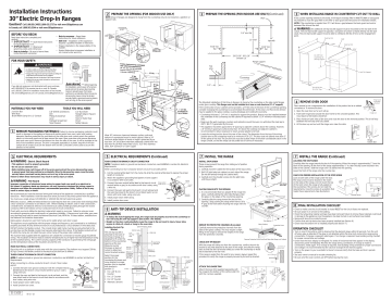 GE JD630SFSS Range Installation Instructions | Manualzz