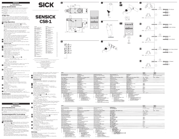 SICK SENSICK CS8-1 Operating instructions | Manualzz