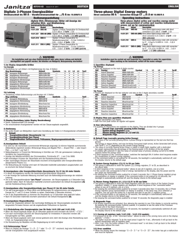Janitza Energy meter Manual | Manualzz