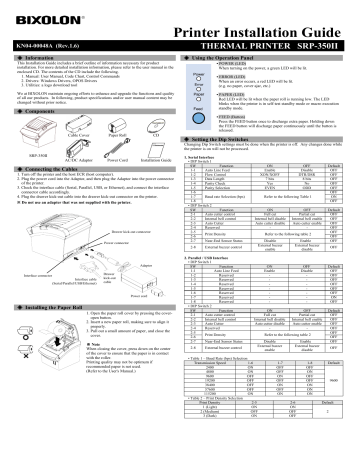 BIXOLON SRP-350II Guía de instalación | Manualzz