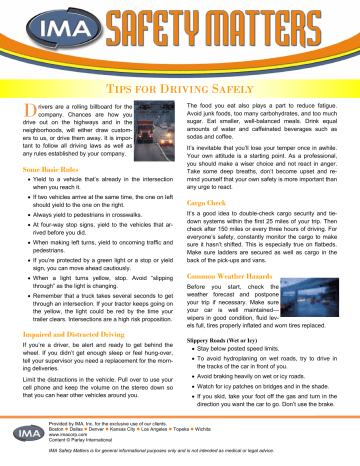 Driving Safety Tips - Guide | Manualzz