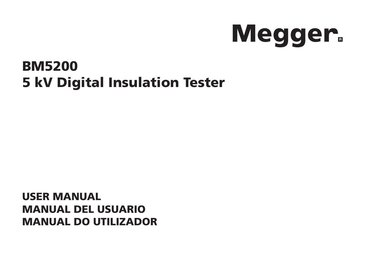 Megger BM5200 User manual | Manualzz