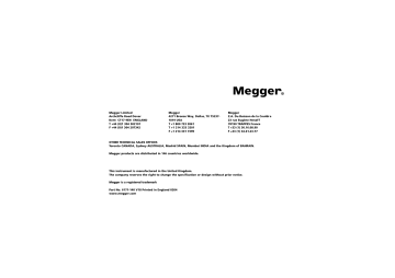 Megger MJ10, BM12 User Guide | Manualzz