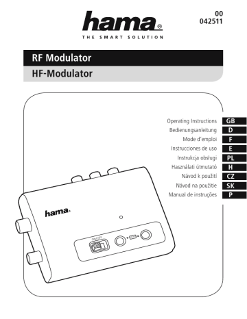 Hama 00042511 HF Modulator for AV Signals Owner Manual | Manualzz