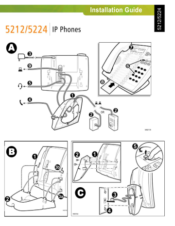 Mitel IP Phone 5212, IP Phone 5224 Installation Guide | Manualzz