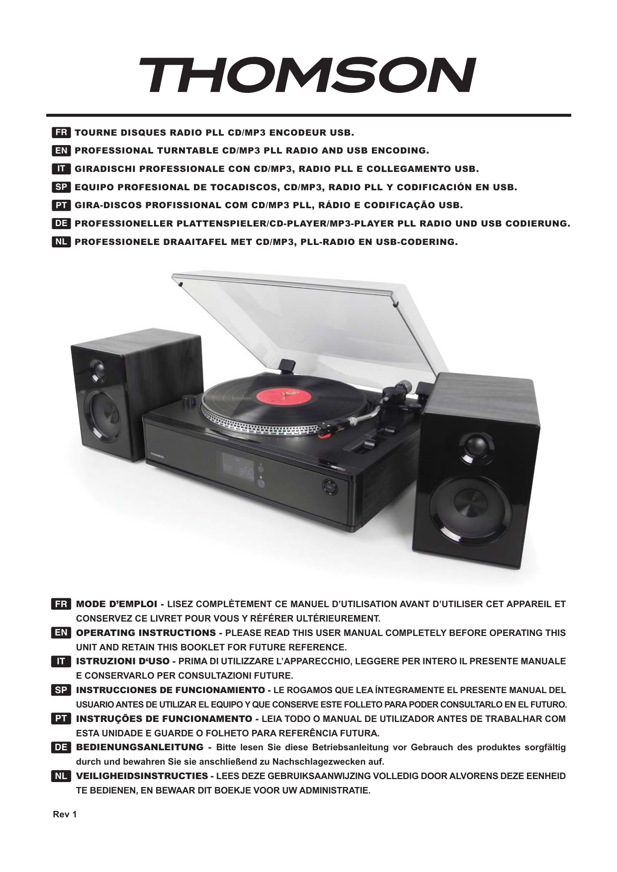 Thomson TT500CD Operating instructions | Manualzz