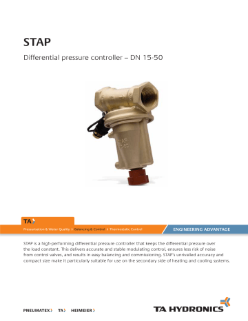IMI 9500043 TA Hydronics STAP 20-80 Kpa 50mm Technical Guide | Manualzz