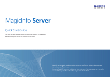 Samsung MagicInfo Server Quick Start Guide | Manualzz