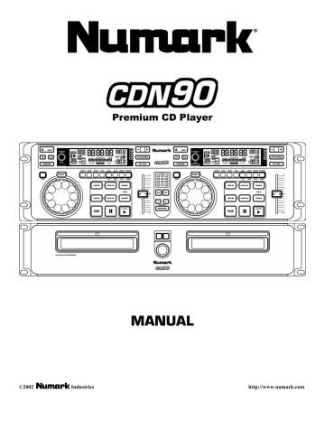 Numark CDN 90 CD player Manual | Manualzz