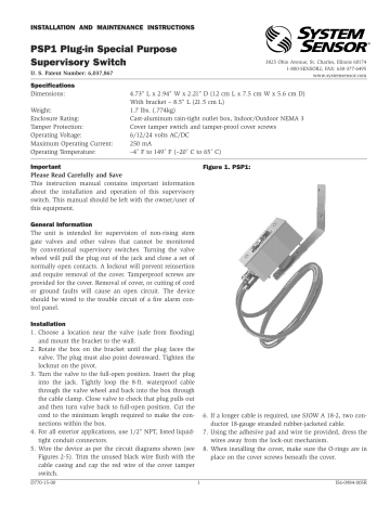 System Sensor PSP1 Product Manual | Manualzz