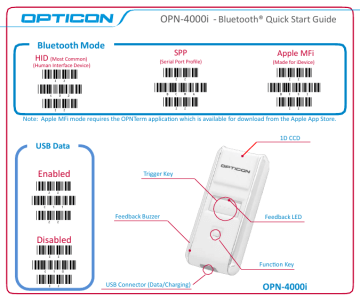 Opticon OPN-4000 Quick Start Guide | Manualzz