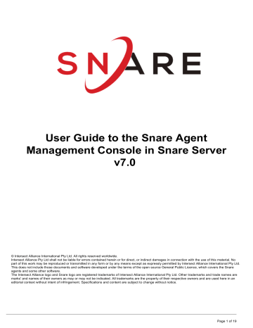 Snare Agent Management Console User Guide | Manualzz