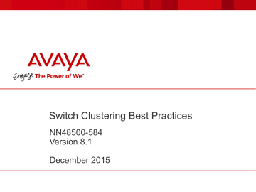 Avaya Switch Clustering Best Practices - Network Switches VSP 9000, VSP ...