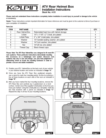 Kolpin 4438 ATV Rear Lounger Owner's Manual | Manualzz