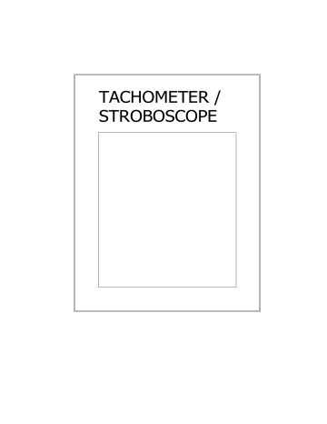 Tachometer/Stroboscope User Manual | Manualzz