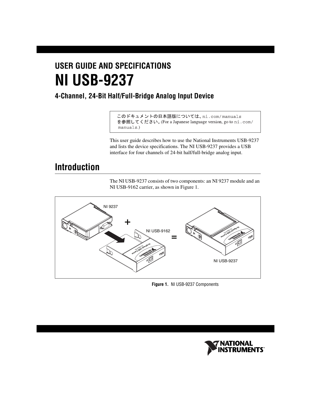 NI USB-9237 User Guide and Specifications | Manualzz