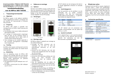 RADARIS EVOLUTION MiProx AES 7303/02 wandlezer Installatiehandleiding ...