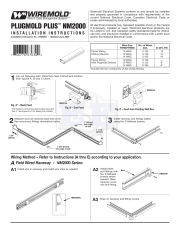 Plugmold Plus NM2000 Installation Instructions | Manualzz