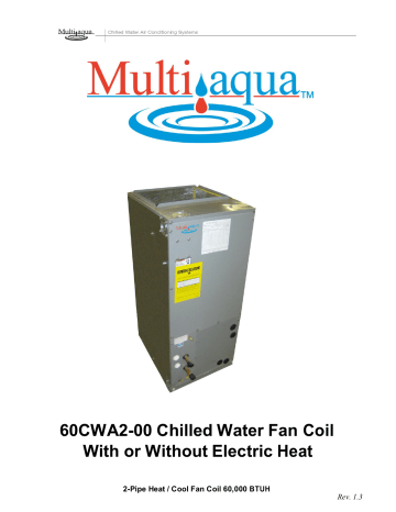 Multiaqua 60CWA4-HW CWA4-HW Series™ 21-1/2 in. 5 Ton Multi-Position Fan Coil for Air Handler ...