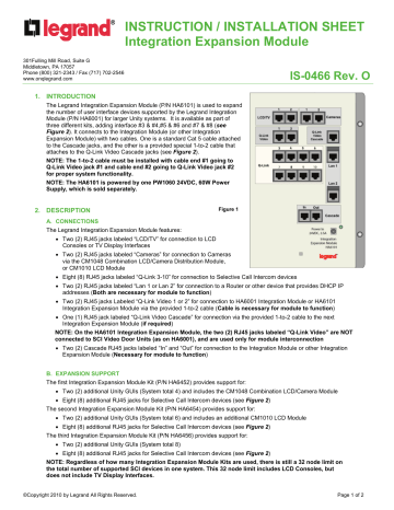 Legrand Expansion Module HA6101 Instruction Sheet | Manualzz