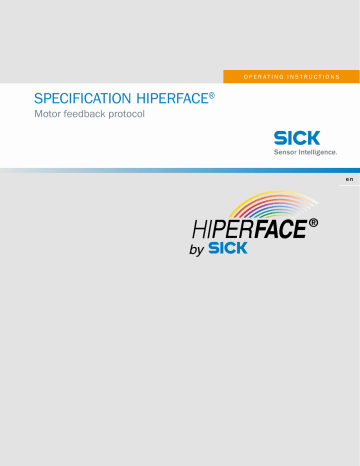 Sick Specification Hiperface® Motor feedback protocol Operating ...