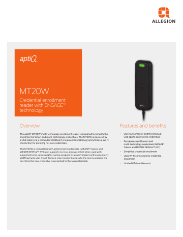 AptiQ Credential Enrollment Reader Specification | Manualzz