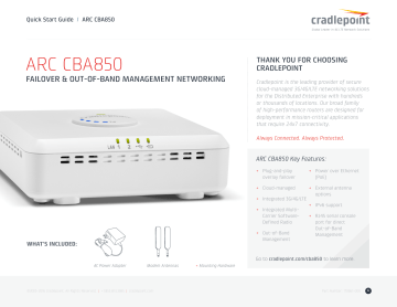 Cradlepoint CBA850 CBA850 Quick Start Guide | Manualzz