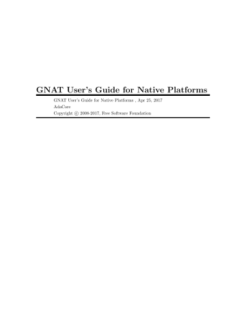 GNAT User's Guide for Native Platforms - AdaCore | Manualzz