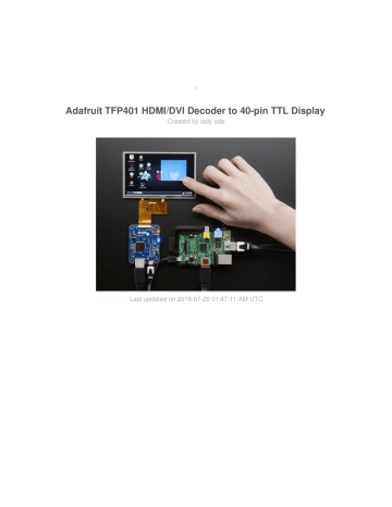 Adafruit HDMI/DVI Decoder TFP401 User Guide | Manualzz