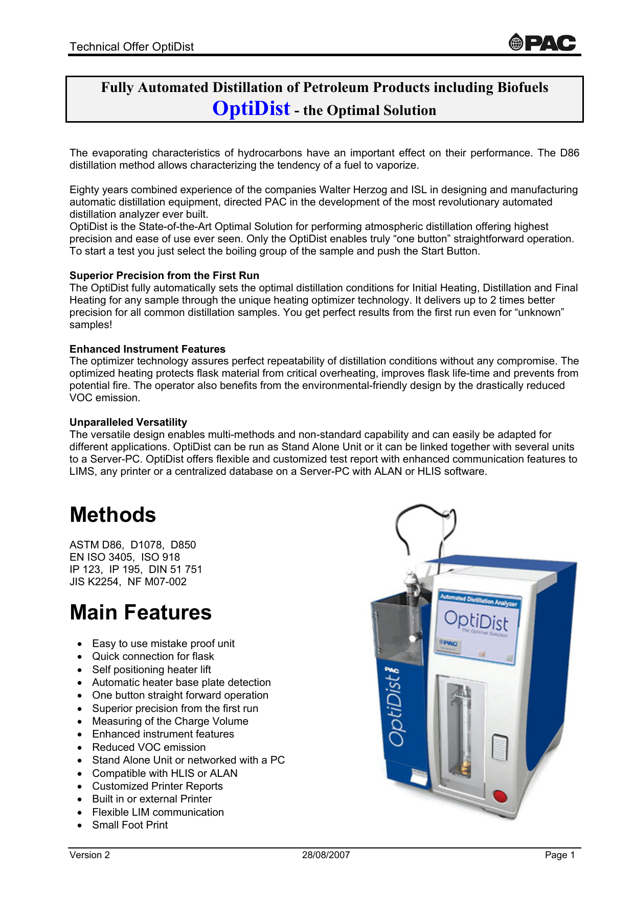 Optidist - Folio Instruments | Manualzz