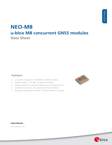 u-blox NEO-M8 (FW2) Data Sheet | Manualzz