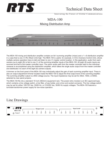 RTS MDA-100 Data Sheet | Manualzz
