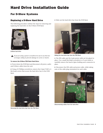 Hard Drive Installation Guide for D-Show FOH Rack | Manualzz