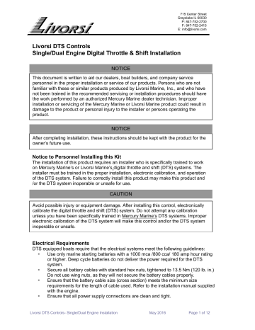 Livorsi Digital Throttle & Shift Installation Instructions | Manualzz