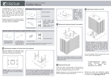 Noctua AM2 Upgrade-Kit Installation manual | Manualzz