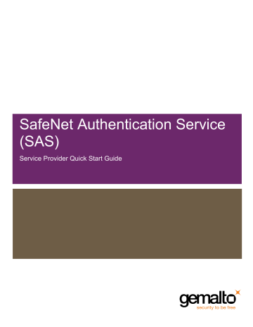 SafeNet Authentication Service SAS Quick Start Guide | Manualzz
