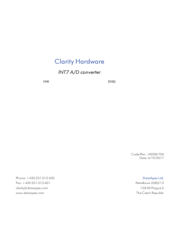 DataApex INT7 A/D converter User manual | Manualzz