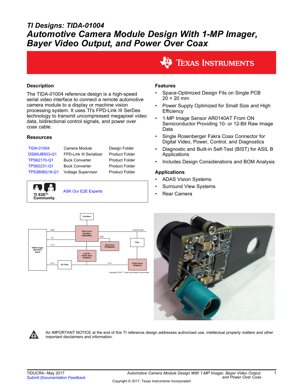Automotive Camera Module Design With | Manualzz