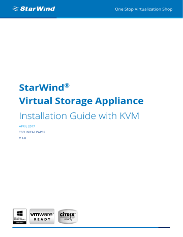 StarWind Virtual Storage Appliance Installation Guide with KVM | Manualzz