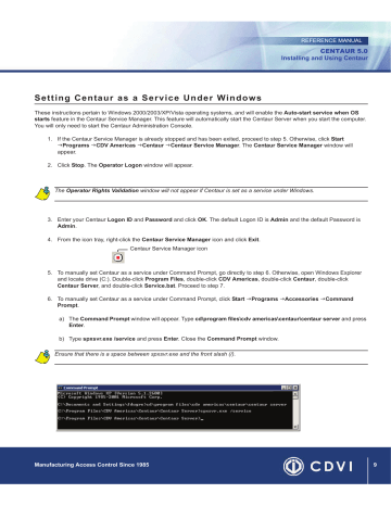 Centaur 5.0 Reference Manual | Manualzz