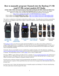 Baofeng UV-5R - User manual, User Guide, Owner's manual