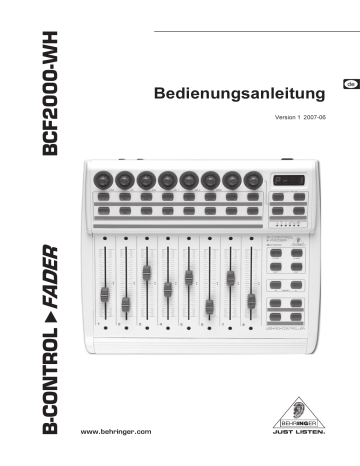 Behringer BCF2000-WH Controller Bedienungsanleitung | Manualzz