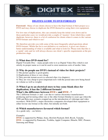 DVD Guide - Digitex | Manualzz