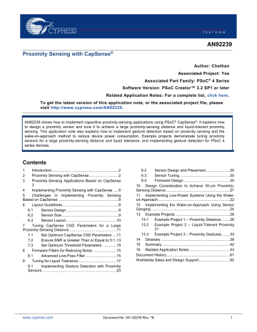 Proximity sensor PSoC 4 Application Note | Manualzz