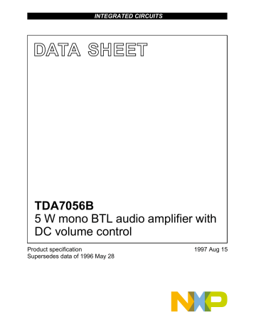 NXP TDA7056B 5 W mono BTL audio amplifier Data Sheet | Manualzz