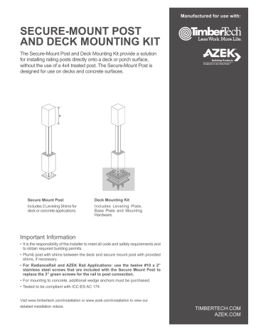 TimberTech AZTSMP6ADAPTOR White Composite Post Connector Installation ...