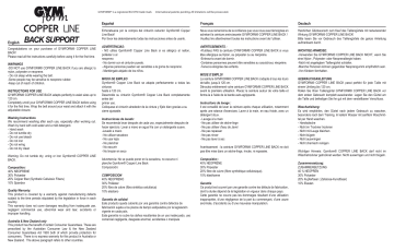 Back Support COPPER LINE BACK User Manual | Manualzz
