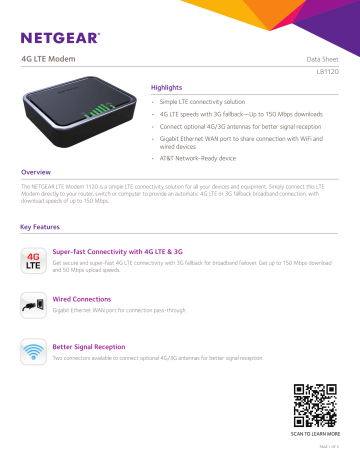 Netgear LB1120100NAS 4G LTE Mobile Modem Specification | Manualzz